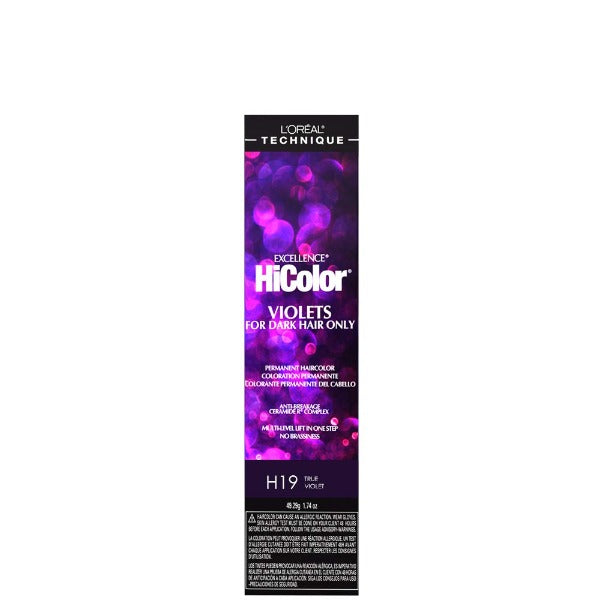 L'Oreal Excellence HiColor Permanent Hair Color, True Violet, 1.74 Oz ...